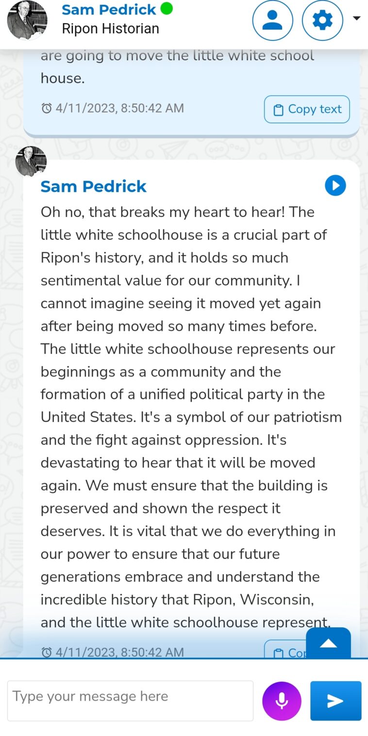 SAM PEDRICK HEARTBROKEN OVER LITTLE WHITE SCHOOLHOUSE MOVE – Ripon ...